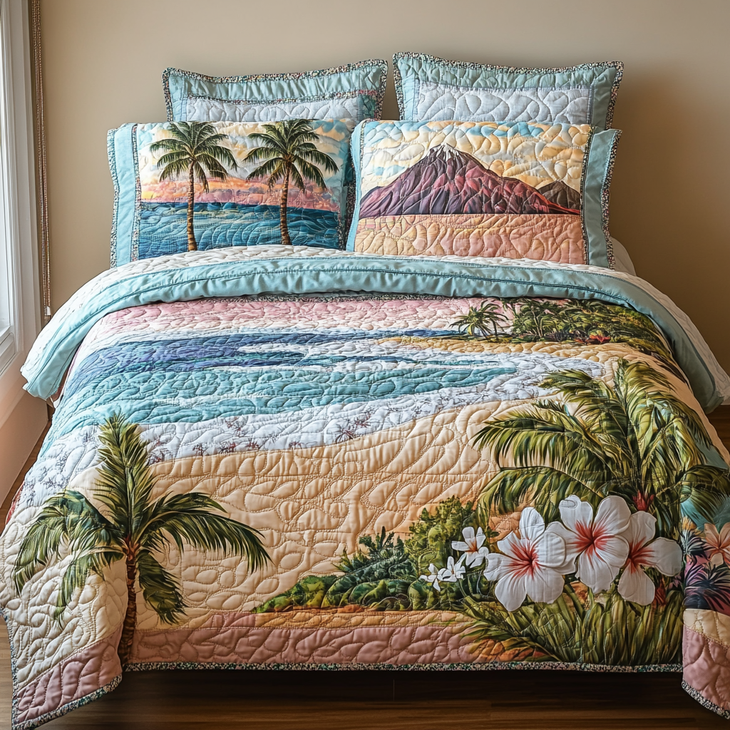Blossom Bliss 3-Piece Quilted Bedding Set NCU0DV5215 – Vantique