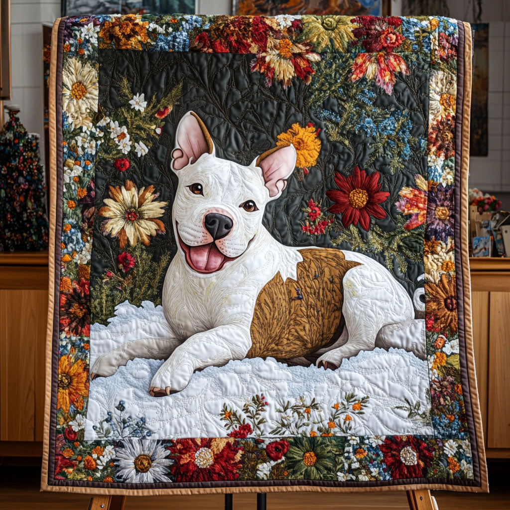 Blossoming Bull Buddy Quilted Blanket NCU0PT3838 – Vantique