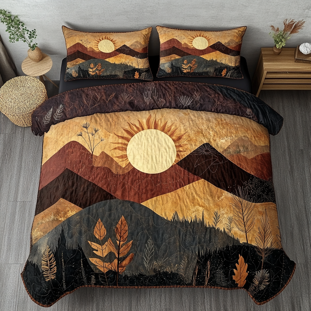 Bohemian Dreamscape 3-Piece Quilted Bedding Set NCU0VL948 – Vantique
