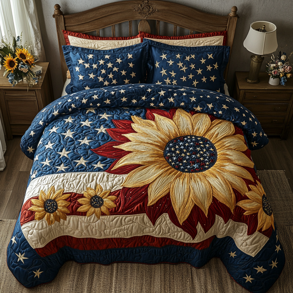 Bold Bloom Pride 3-Piece Quilted Bedding Set NCU0VH5702 – Vantique