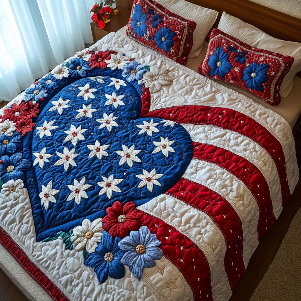 Bold and Blooming 3-Piece Quilted Bedding Set NCU0NT7513 – Vantique