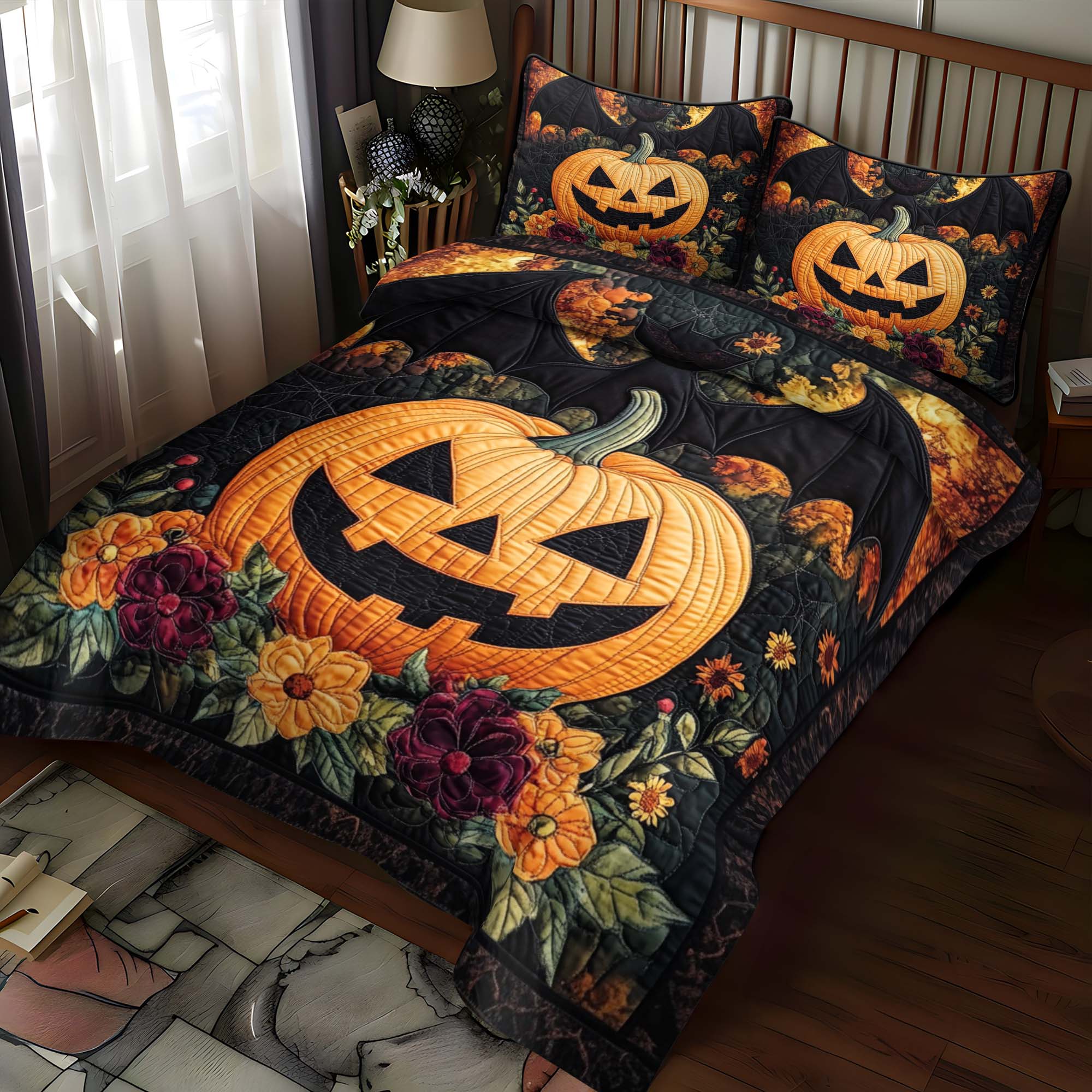 Boo Crew 3-Piece Quilted Bedding Set NCU0NT603 – Vantique