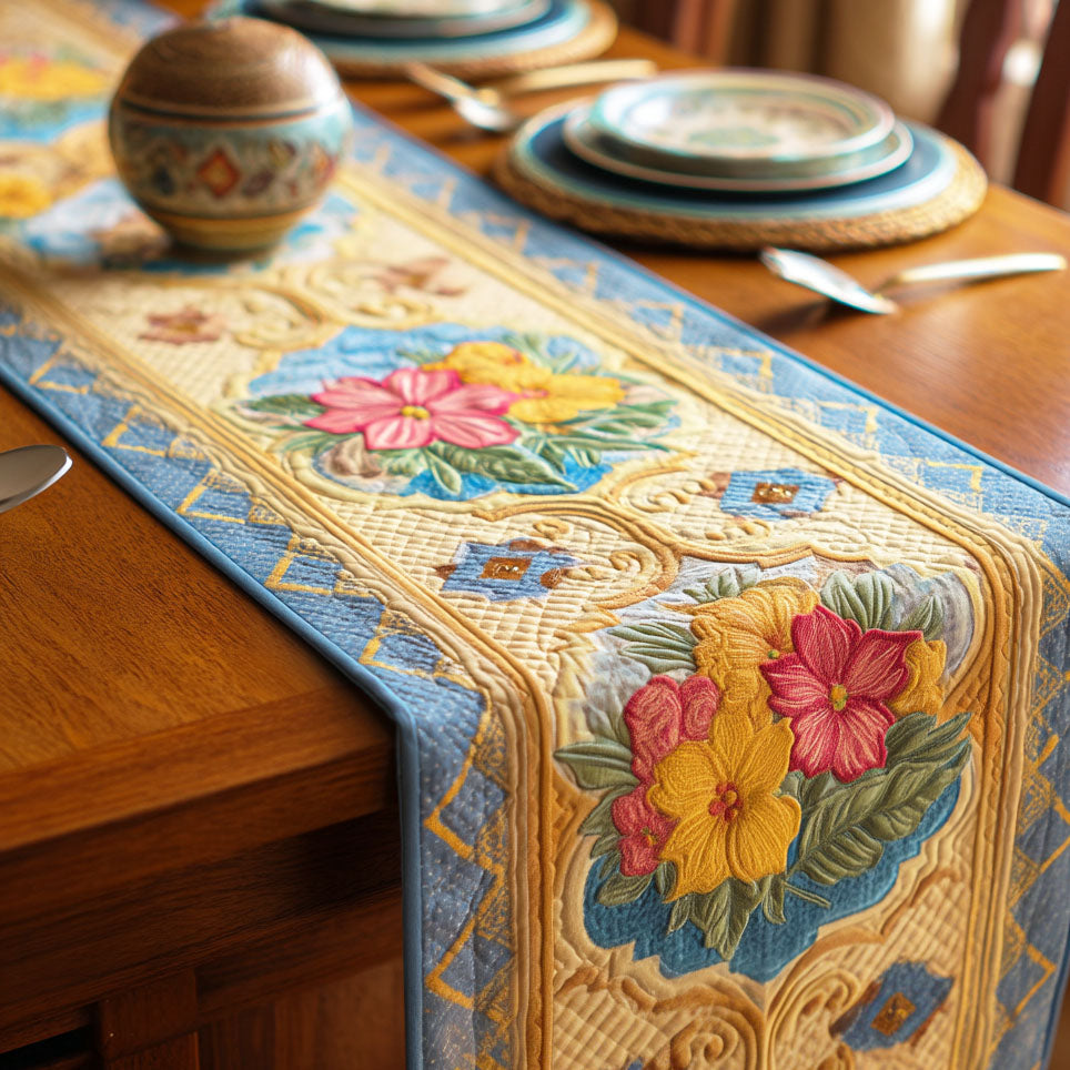 Botanical Grace Quilted Table Runner NCU0TD2354 – Vantique