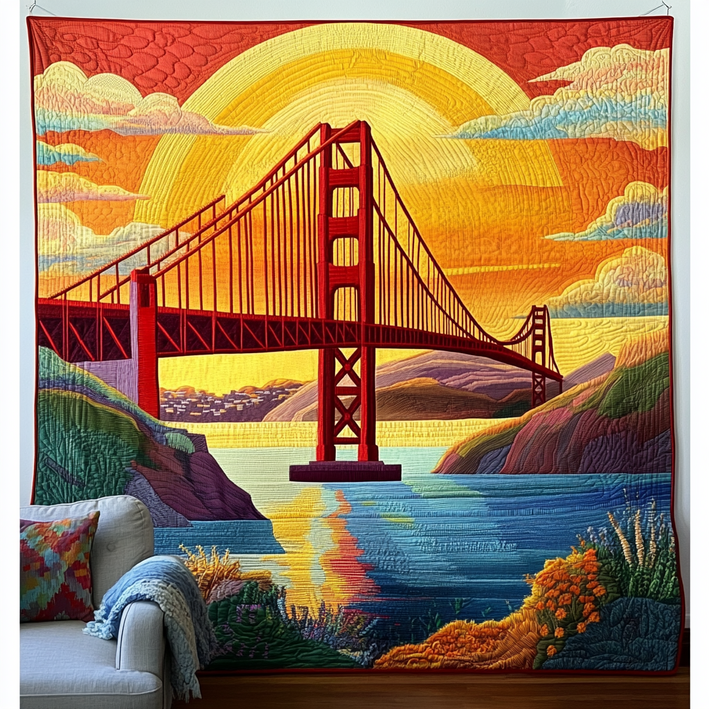 Bridge in Bloom Quilted Blanket NCU0DK6467 – Vantique
