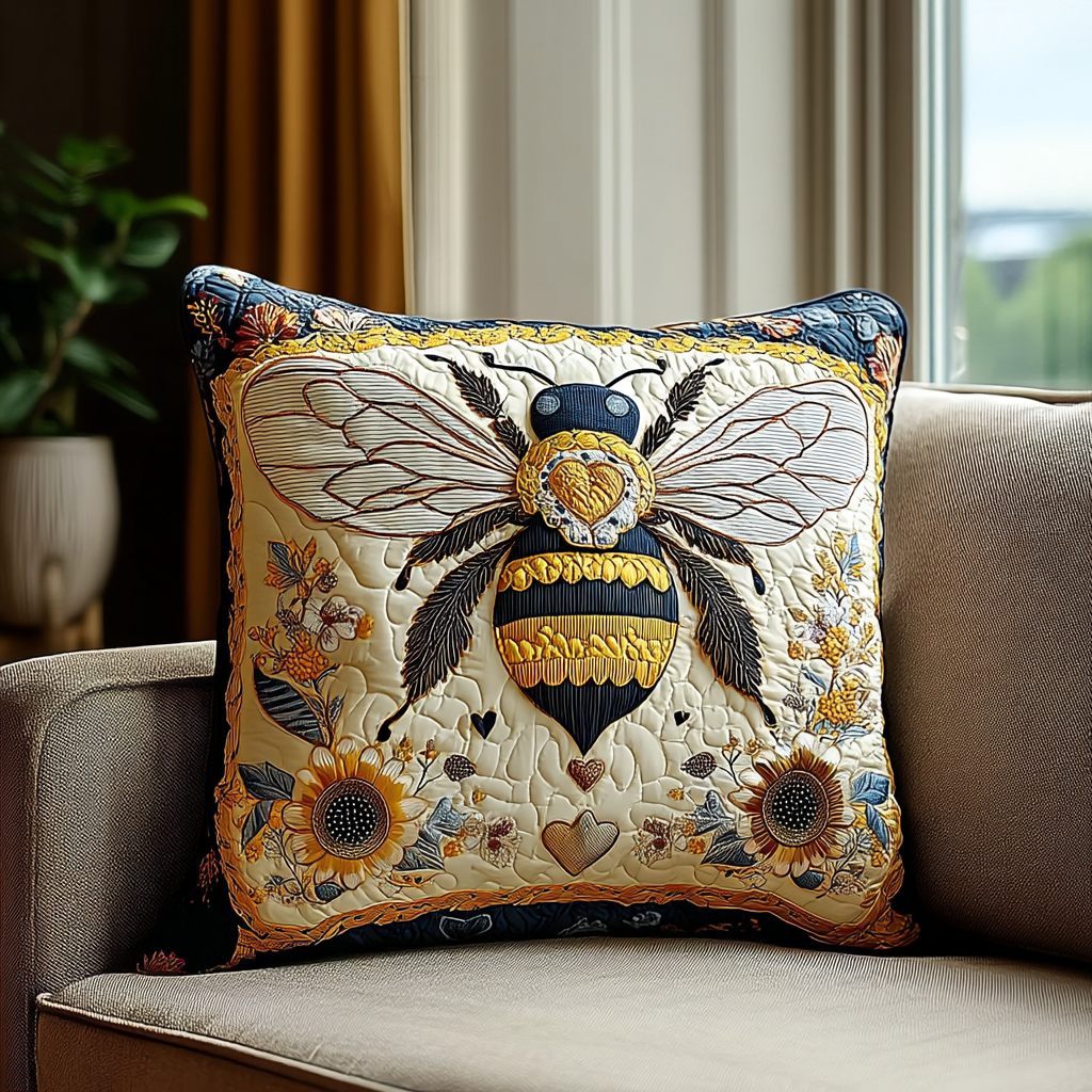 Bright Bee Quilted Pillow Case NCU0DK9206 – Vantique