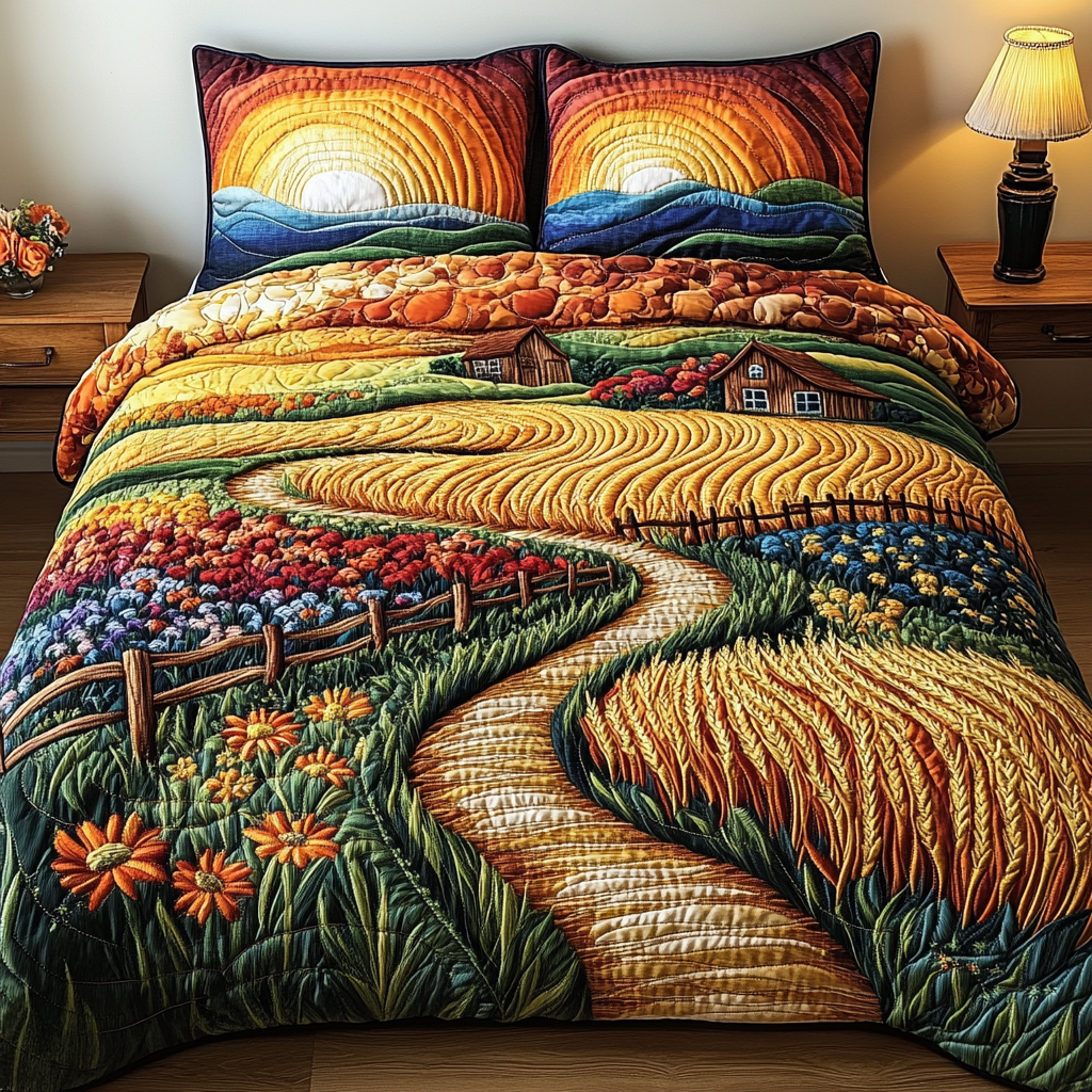 Bright Horizon 3-Piece Quilted Bedding Set NCU0VL1942 – Vantique