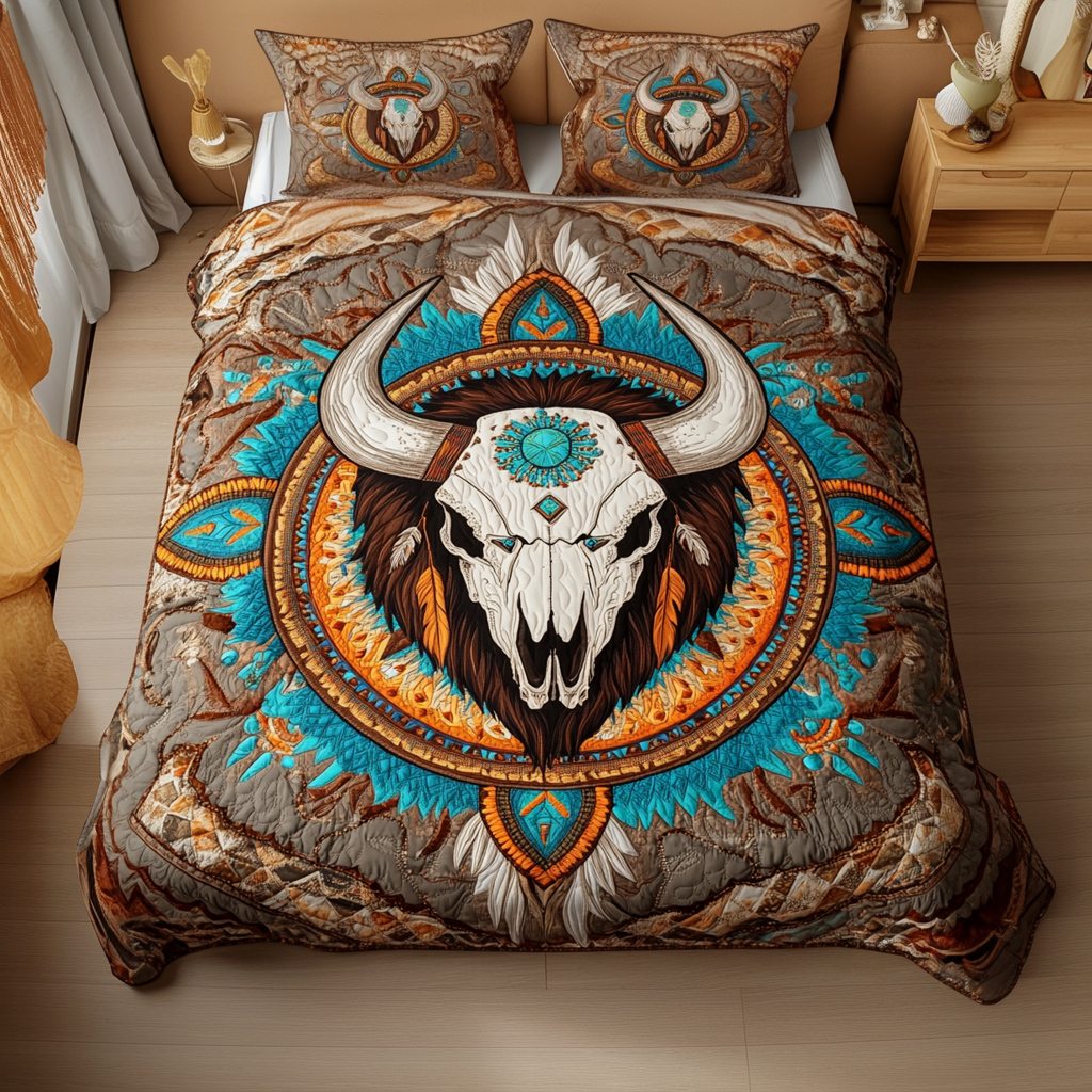 Buffalo Legacy 3-Piece Quilted Bedding Set NCU0VH1336 – Vantique