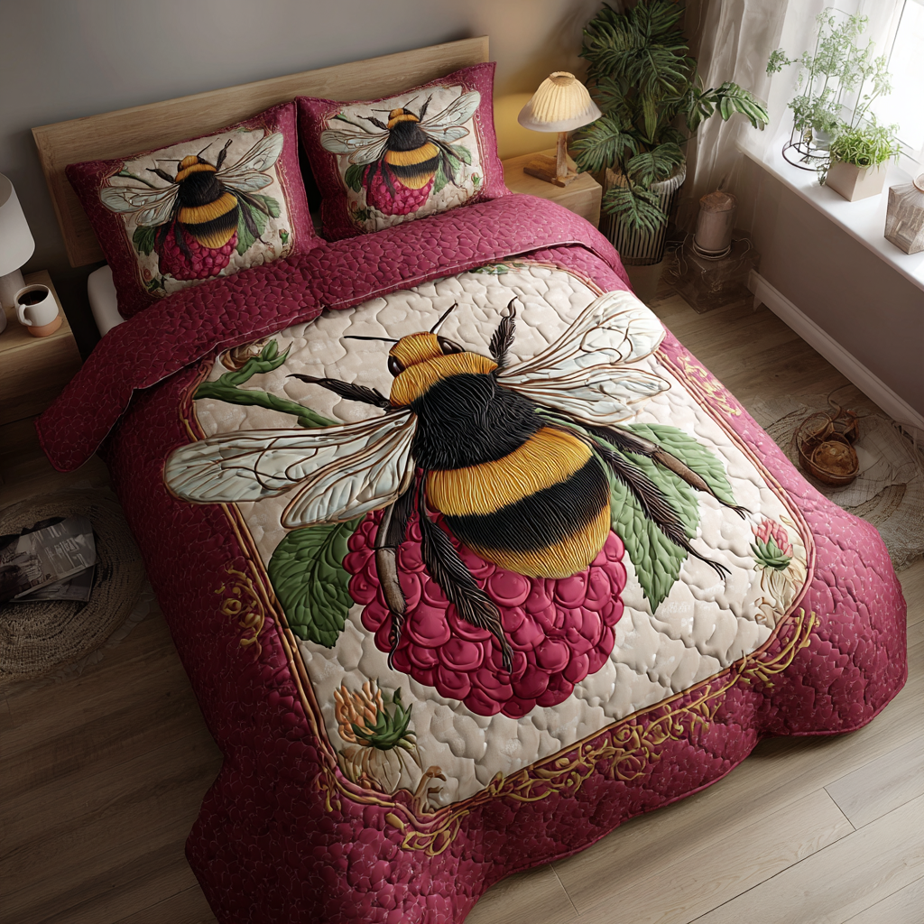Busy Bee 3-Piece Quilted Bedding Set NCU0DK8910 – Vantique