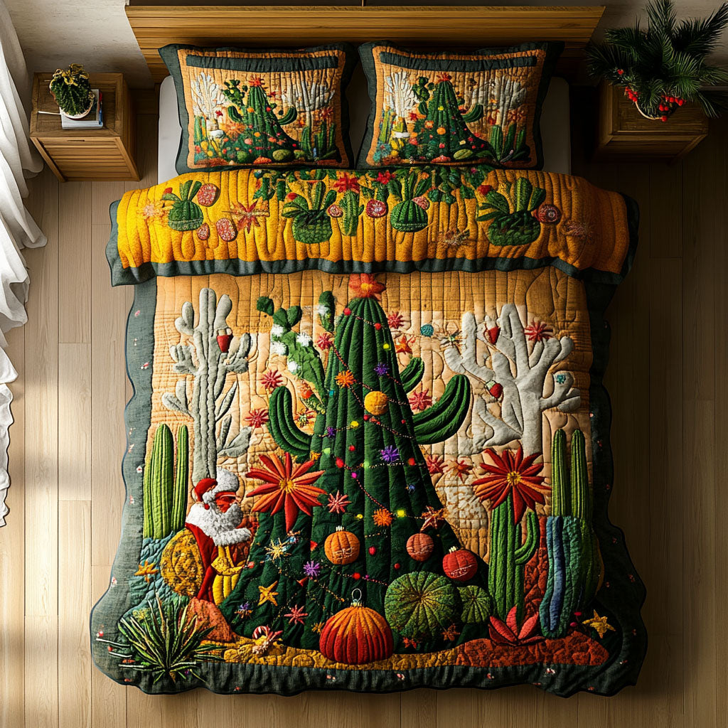 Cactus Sunrise 3-Piece Quilted Bedding Set NCU0PT2567 – Vantique