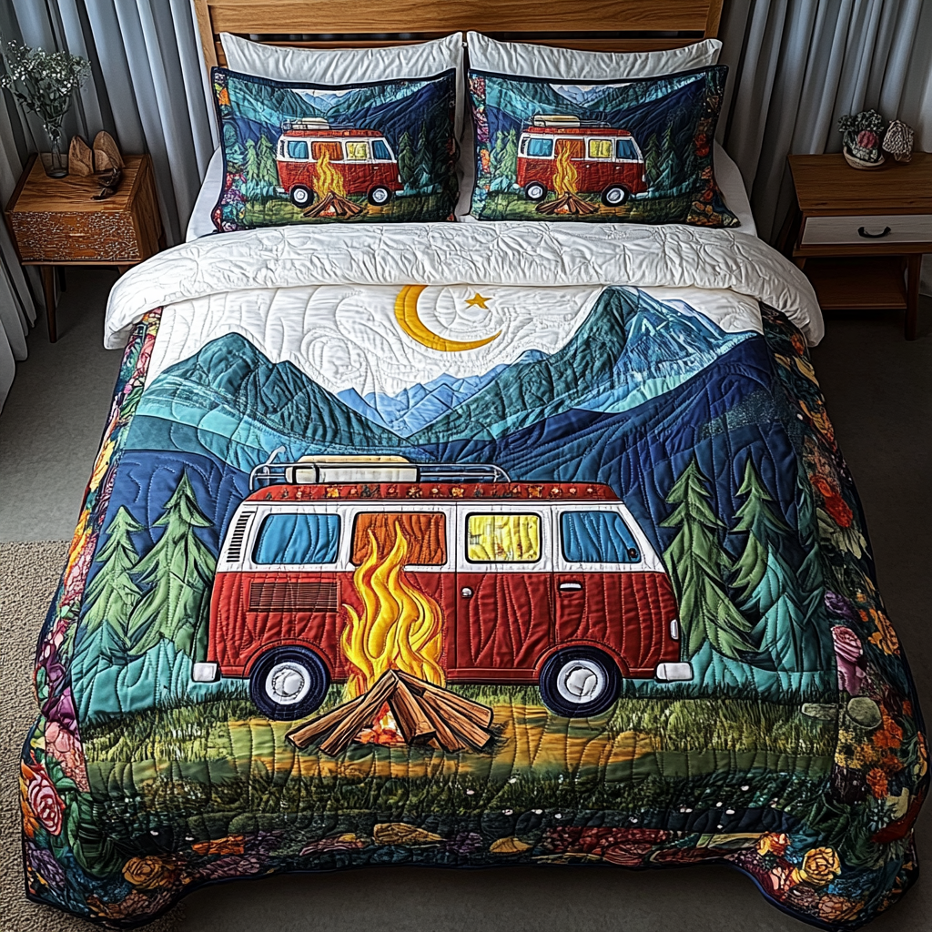 Campfire Tales 3-Piece Quilted Bedding Set NCU0DK7163 – Vantique