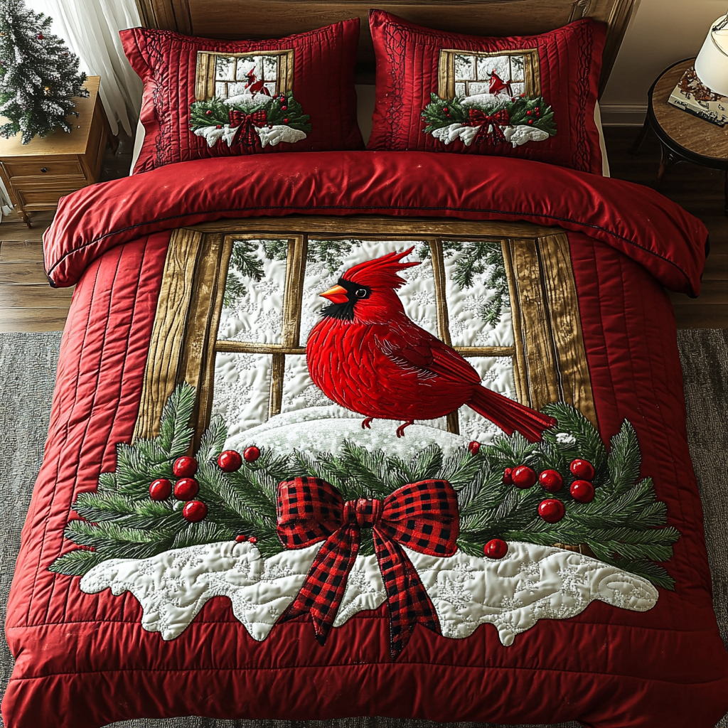 Cardinal Charm 3-Piece Quilted Bedding Set NCU0DK9942 – Vantique