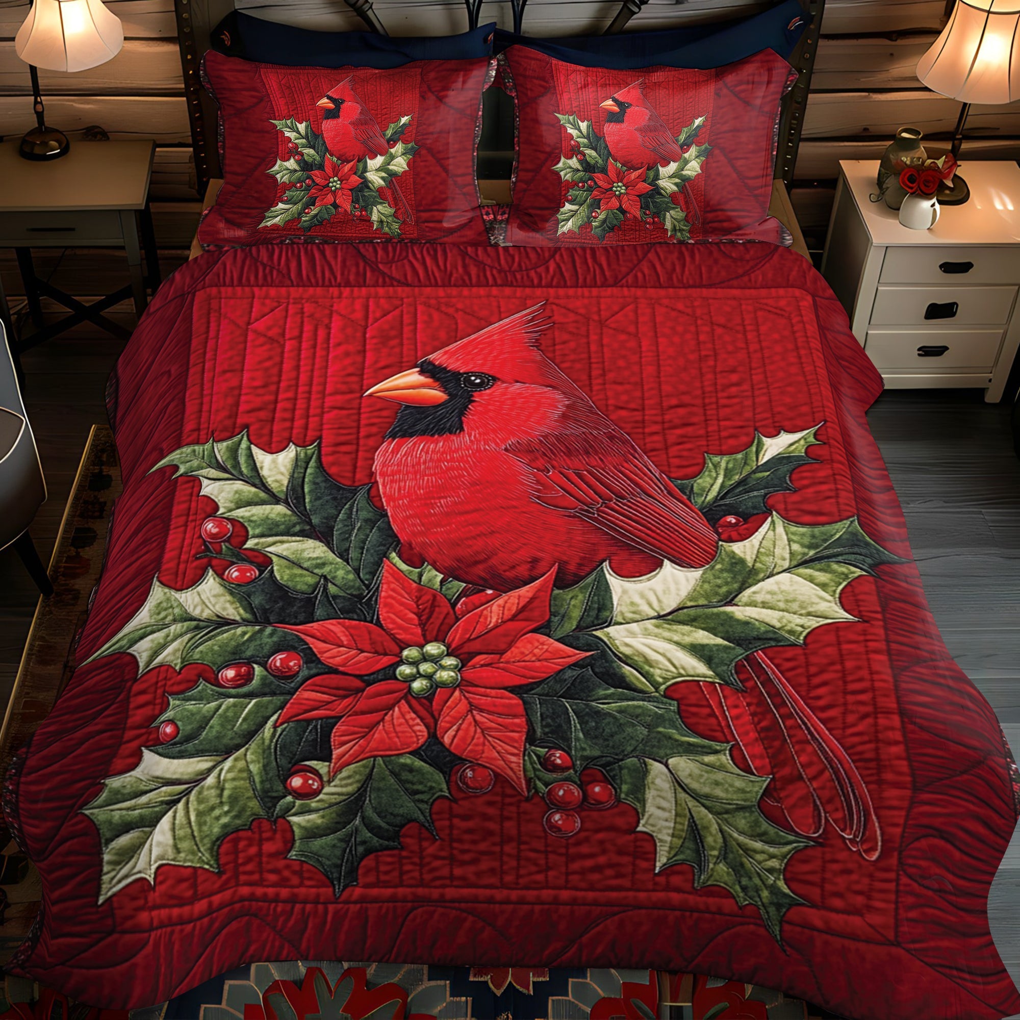 Cardinal Charm Quilted Bedding Set NCU0VH039 – Vantique