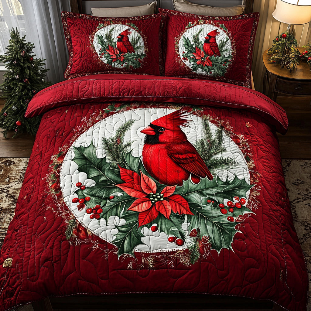 Cardinal Christmas Quilted Bedding Set NCU0VH044 – Vantique
