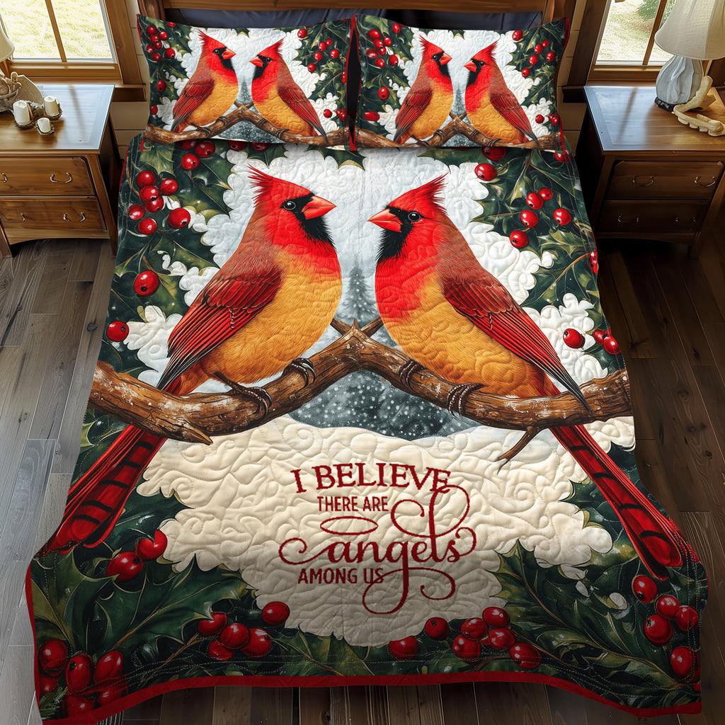 Cardinal Companions 3-Piece Quilted Bedding Set NCU0TL1490 – Vantique
