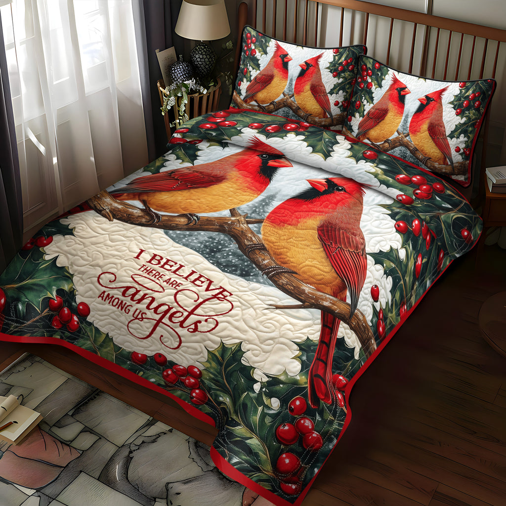 Cardinal Companions 3-Piece Quilted Bedding Set NCU0TL1490 – Vantique