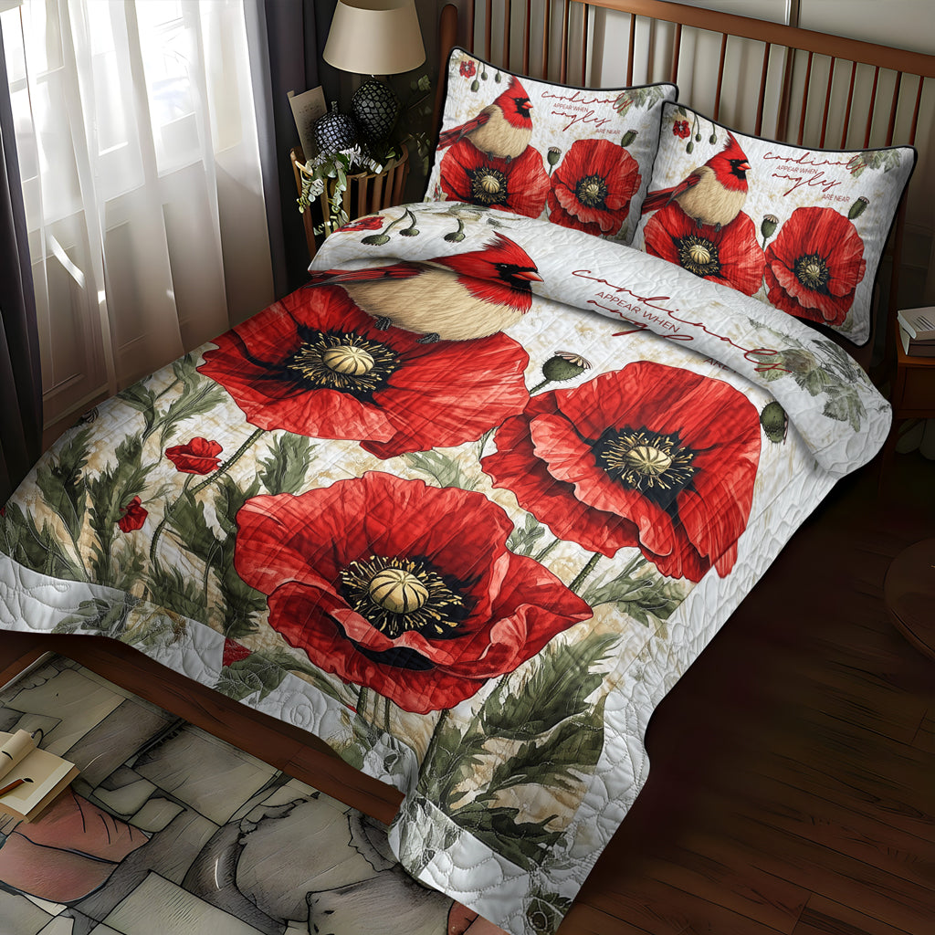 Cardinal Couple 3-Piece Quilted Bedding Set NCU0TL1492 – Vantique