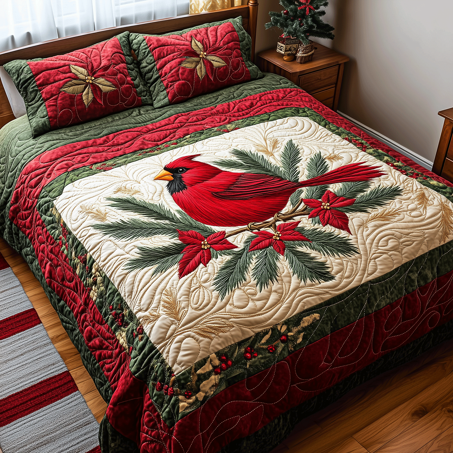 Cardinal Glory 3-Piece Quilted Bedding Set NCU0TH2139 – Vantique