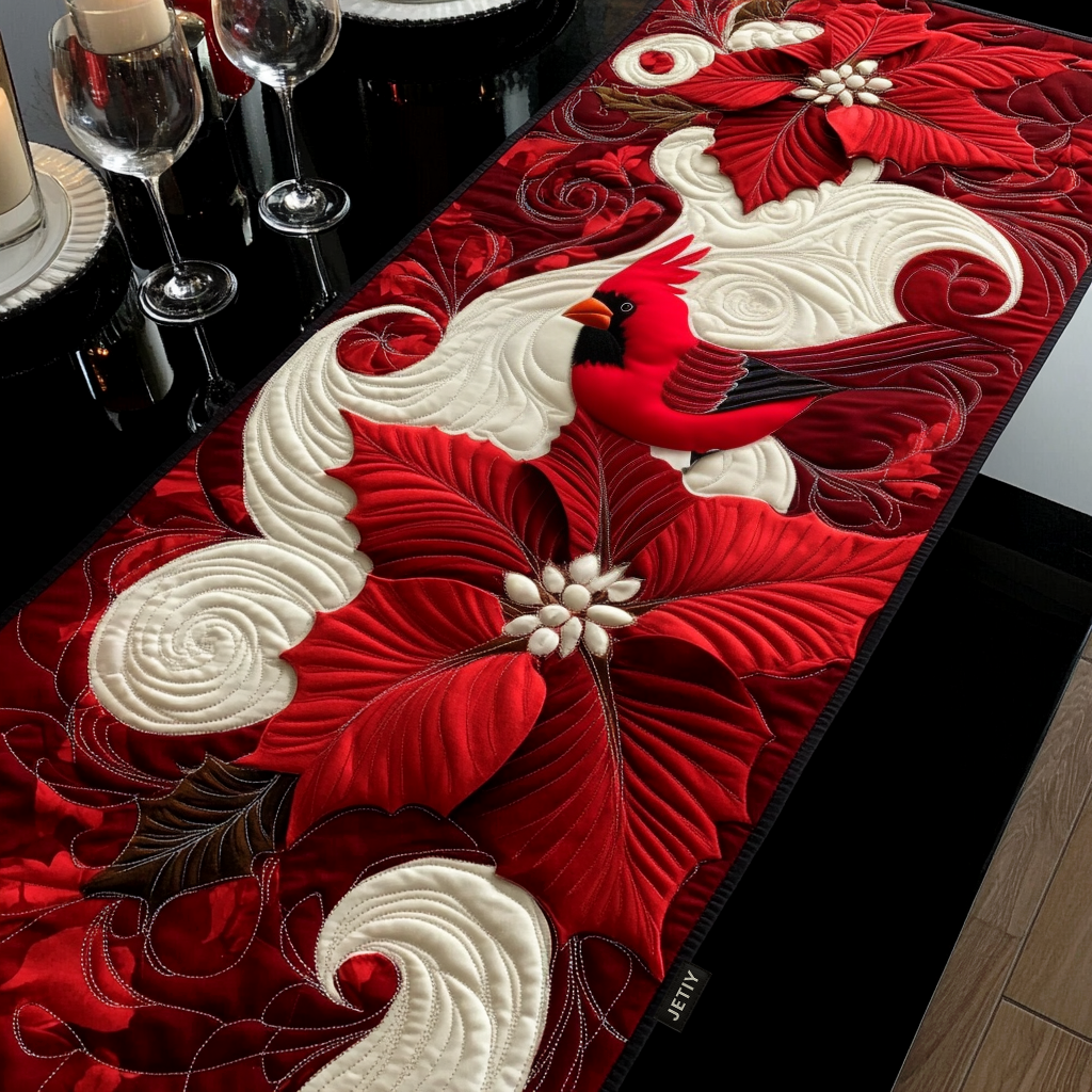 Cardinal Waves Quilted Table Runner NCU0DV1323 – Vantique
