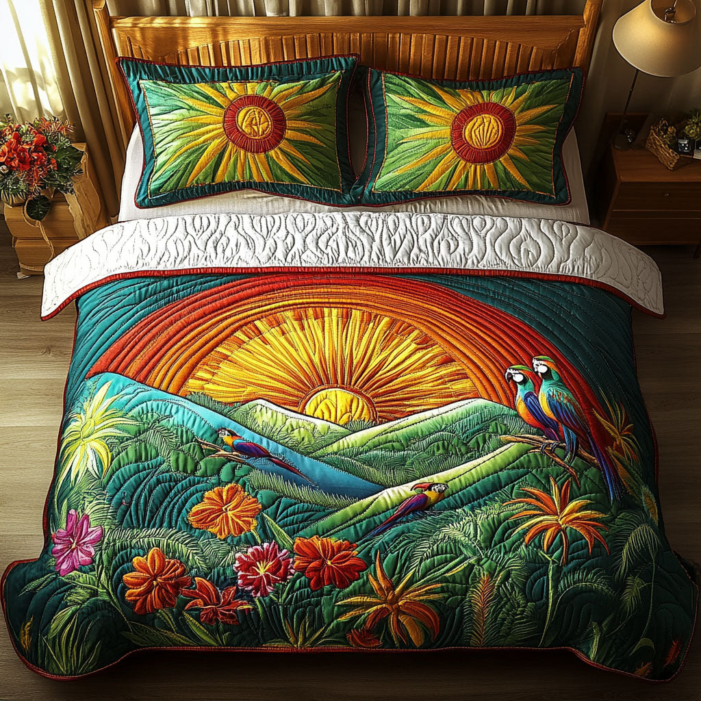 Caribbean Dreamscape 3-Piece Quilted Bedding Set NCU0PT4719 – Vantique