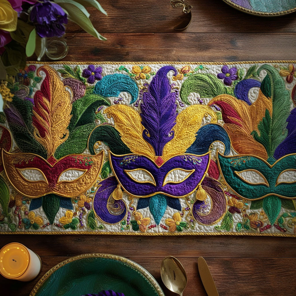 Carnival of Feathers Quilted Table Runner NCU0PT11095 – Vantique