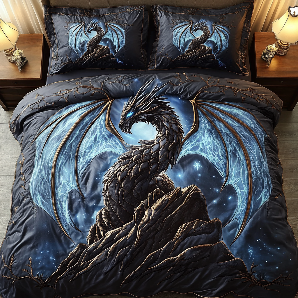 Celestial Guardian 3-Piece Quilted Bedding Set NCU0VL1290 – Vantique