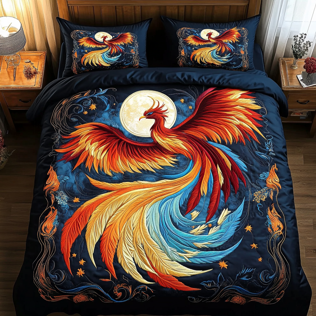 Celestial Phoenix 3-Piece Quilted Bedding Set NCU0VL1535 – Vantique