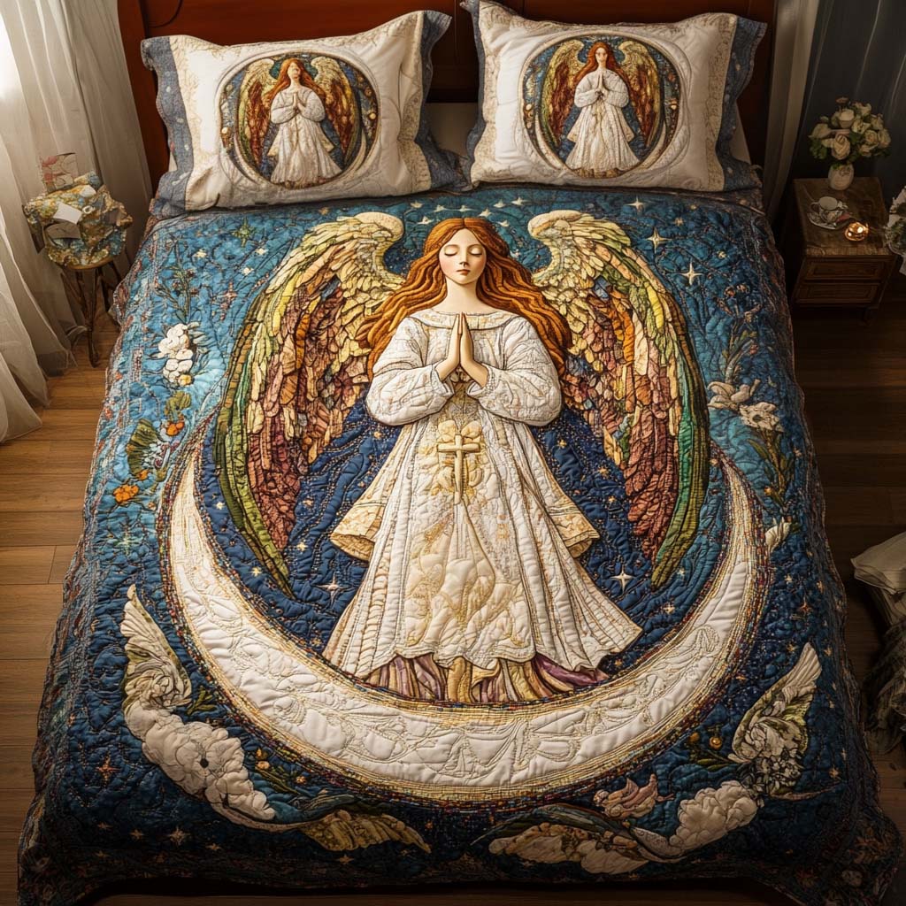 Celestial Prayer 3-Piece Quilted Bedding Set NCU0NT2355 – Vantique