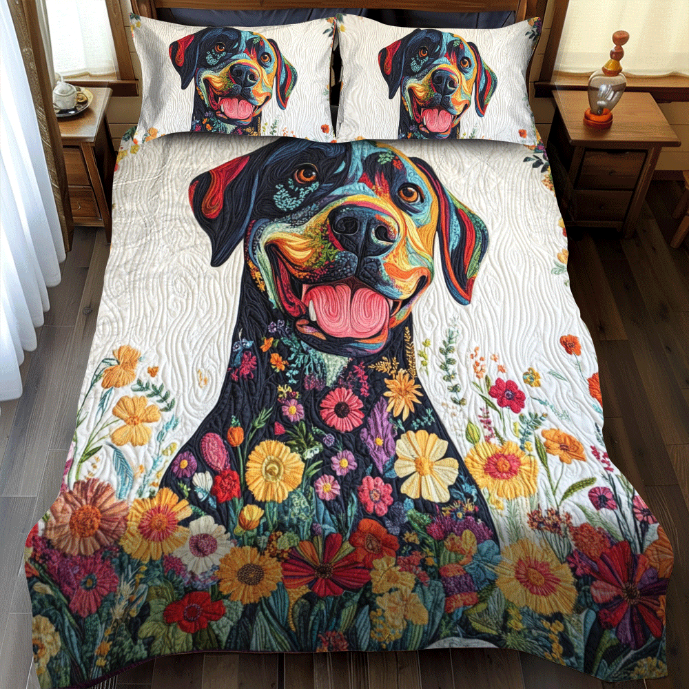 Charming Smiling Labrador 3-Piece Quilted Bedding Set NCU0PD551 – Vantique