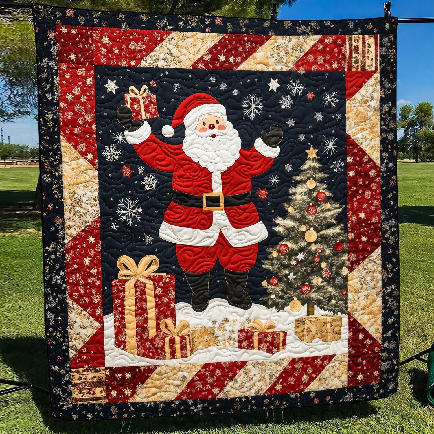 Christmas Eve Santa Quilted Blanket NCU0TL1701 – Vantique