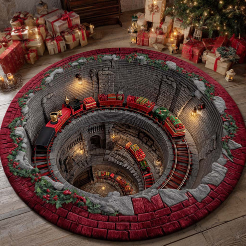 Christmas Rail Spiral Round Carpet NCU0XD1426 – Vantique