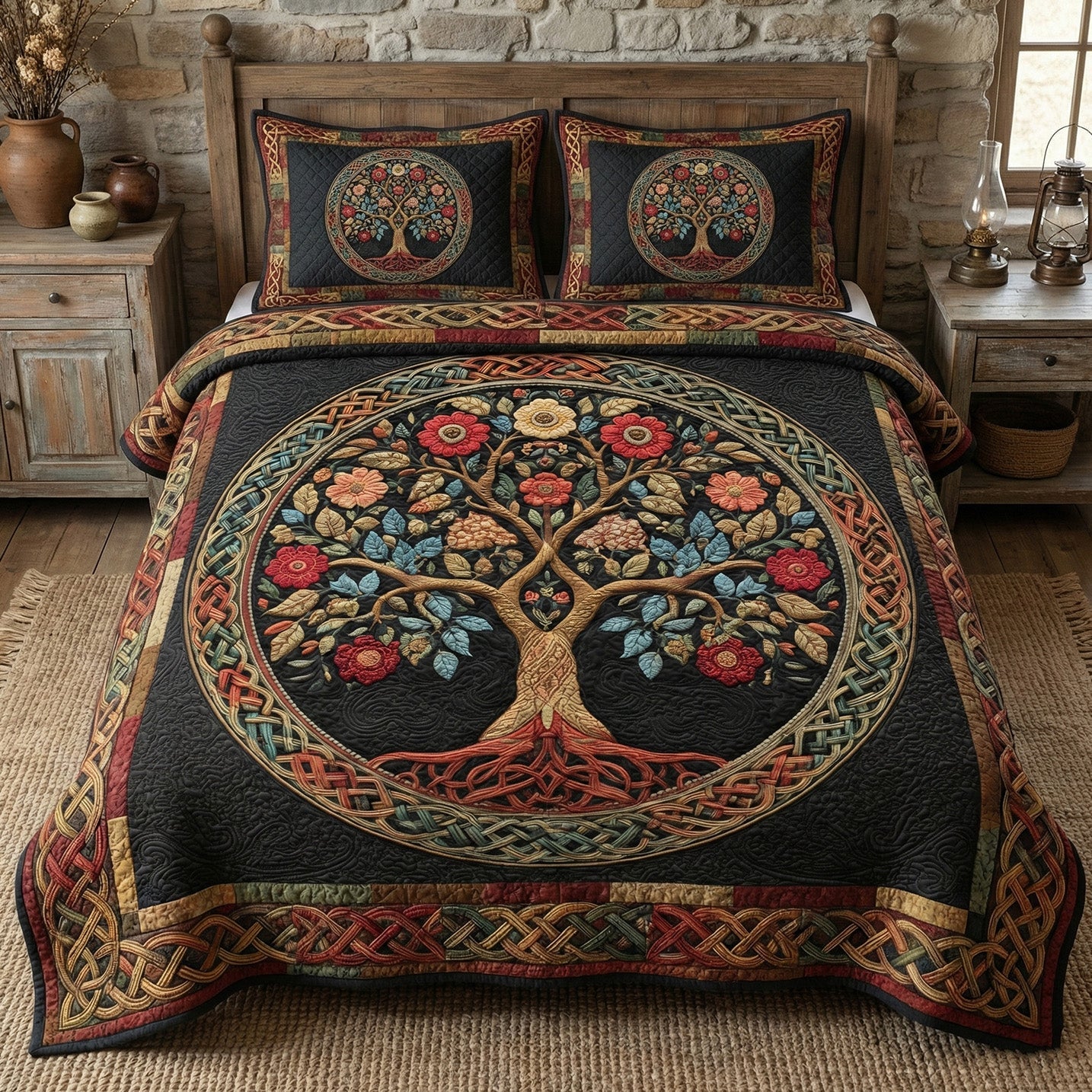 Circle of Life 3-Piece Quilted Bedding Set NCU0NT12282 – Vantique