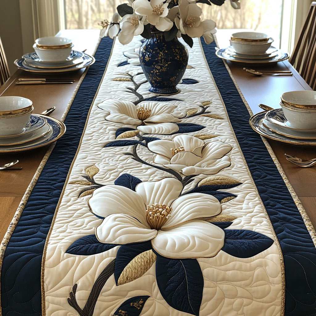 Classic Magnolia Quilted Table Runner NCU0PT6450 – Vantique