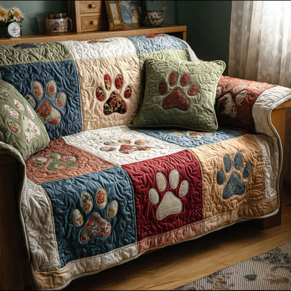Classic Paw Quilted Sofa Cover NCU0PT10987 – Vantique