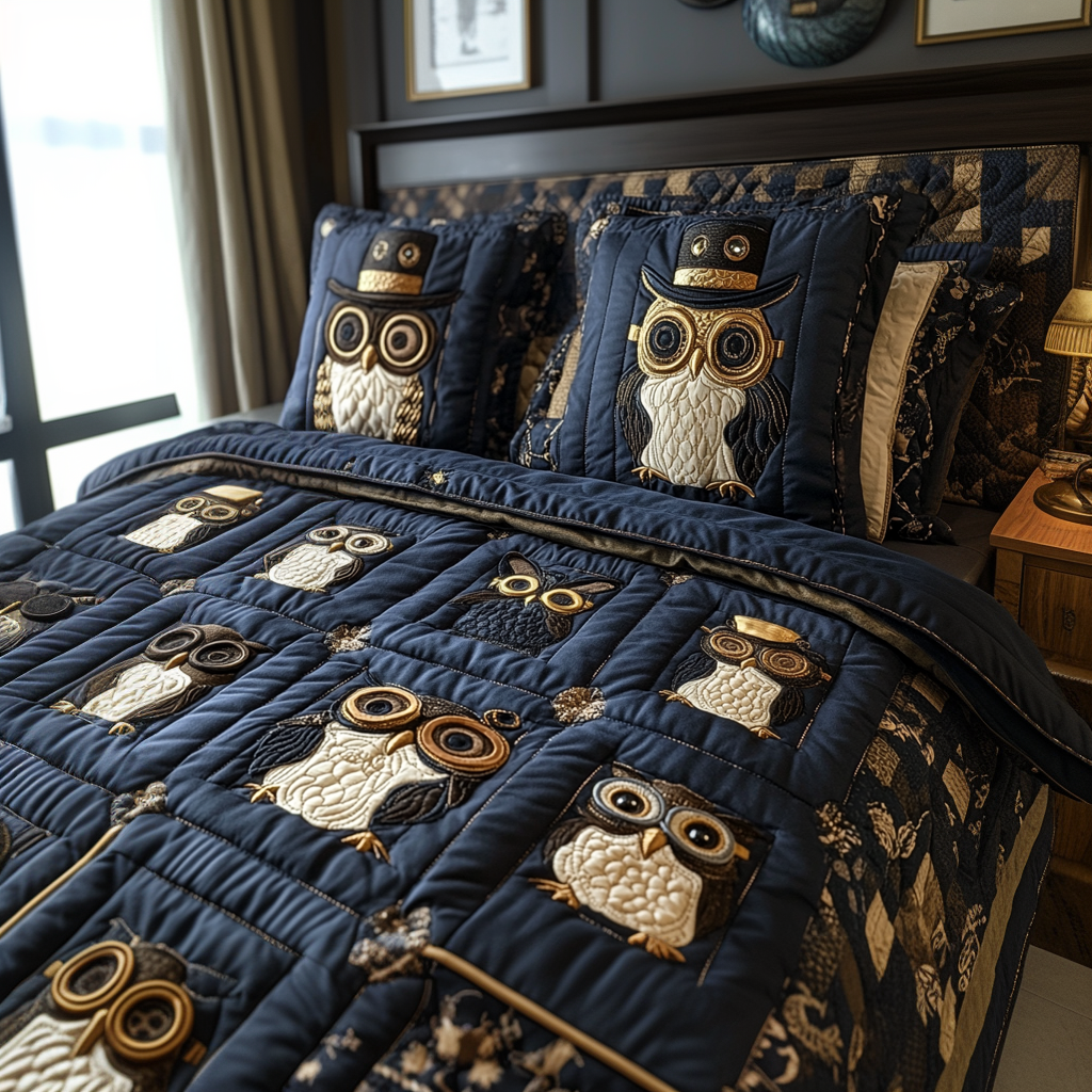 Clockwork Companions Quilted Bedding Set NCU0DV2690 – Vantique