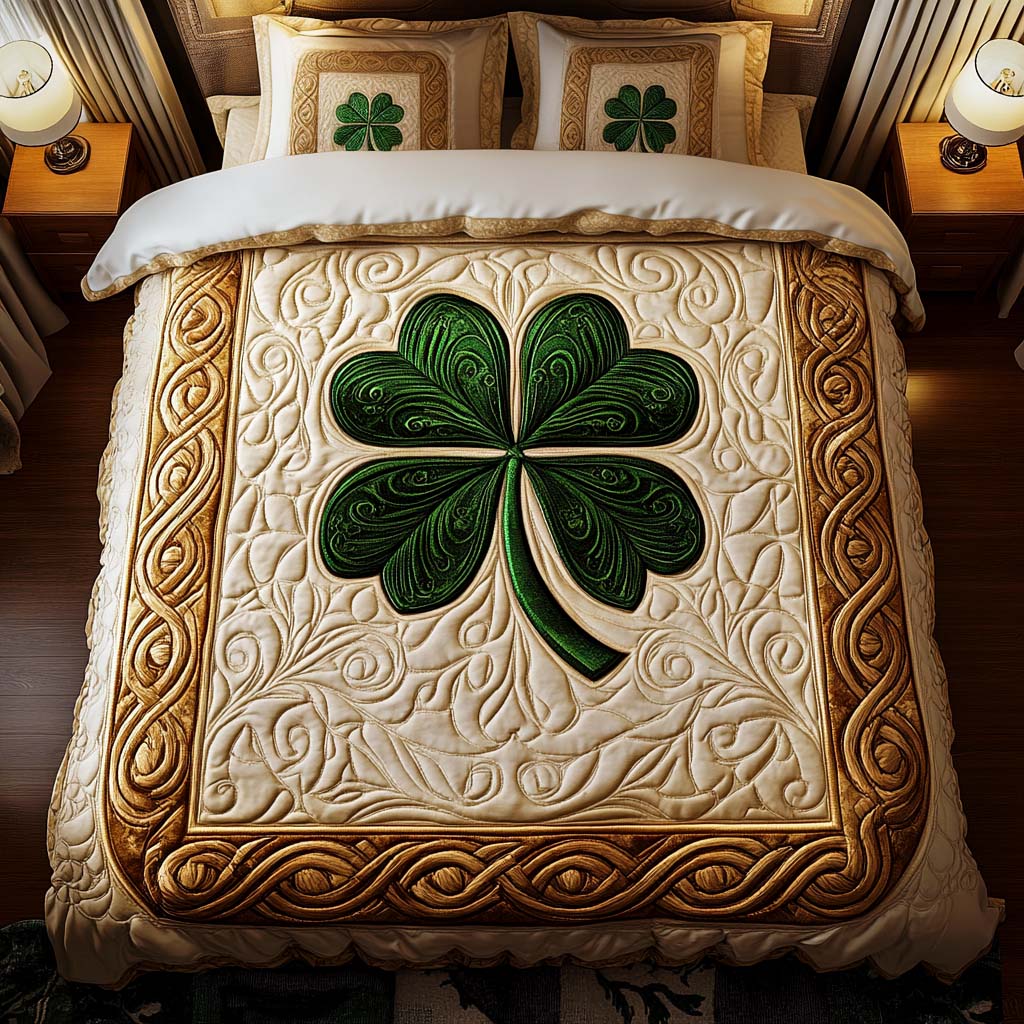 Clover Elegance 3-Piece Quilted Bedding Set NCU0NT2394 – Vantique