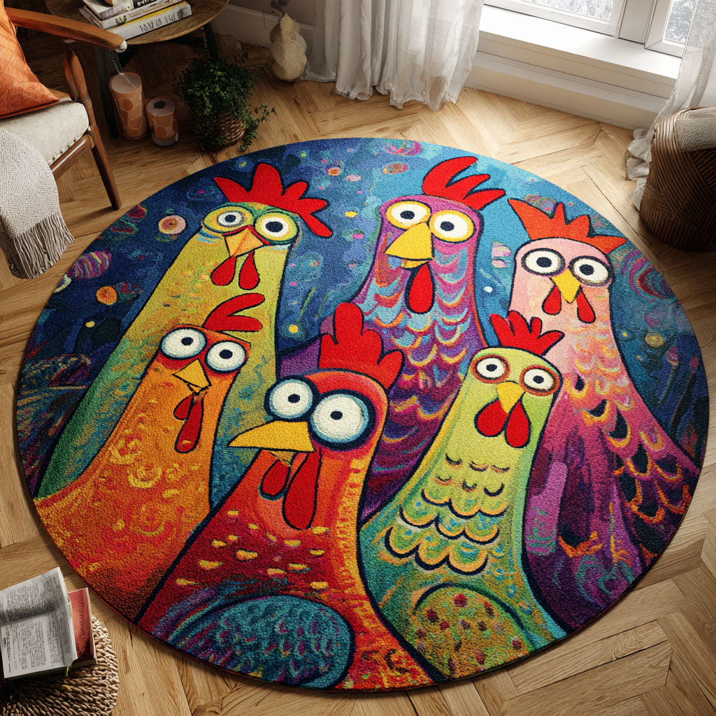 Cluckin Colors Round Carpet NCU0PT9861 – Vantique