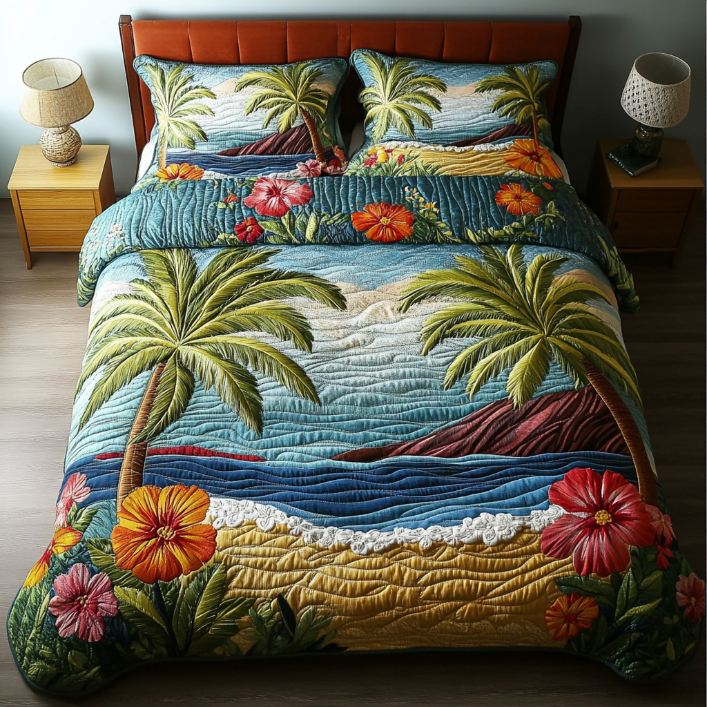 Coastal Bliss 3-Piece Quilted Bedding Set NCU0DK5971 – Vantique