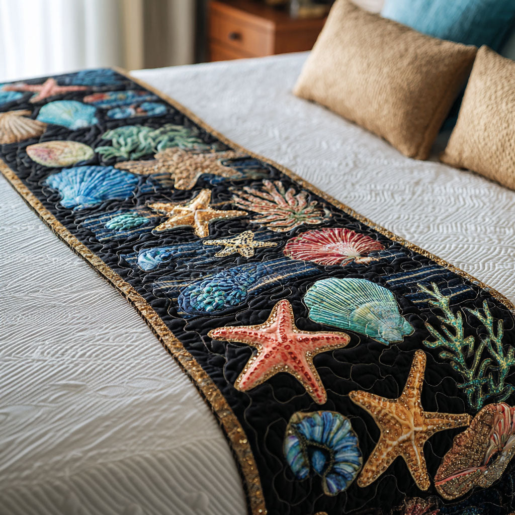 Coastal Patchwork Quilted Bed Runner NCU0NT12139 – Vantique