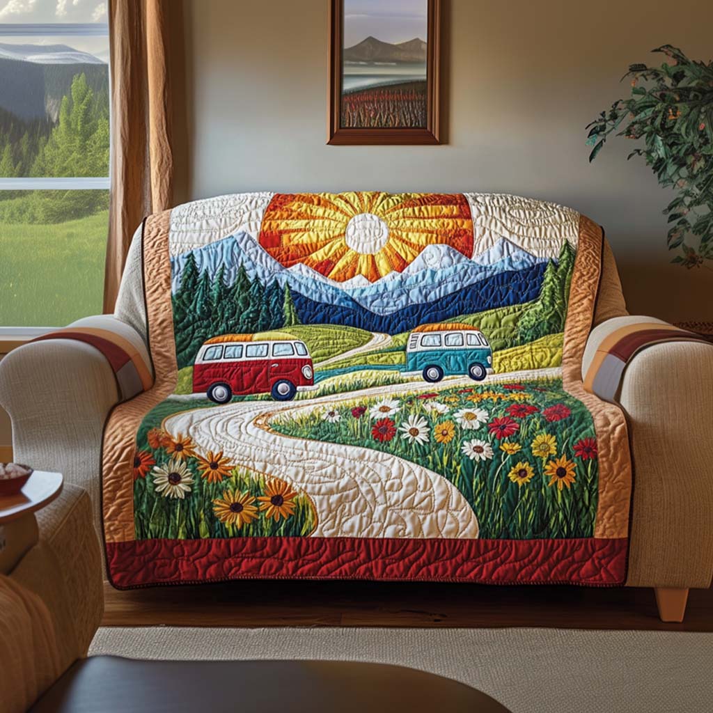 Color Road Quilted Sofa Cover NCU0NT10687 – Vantique
