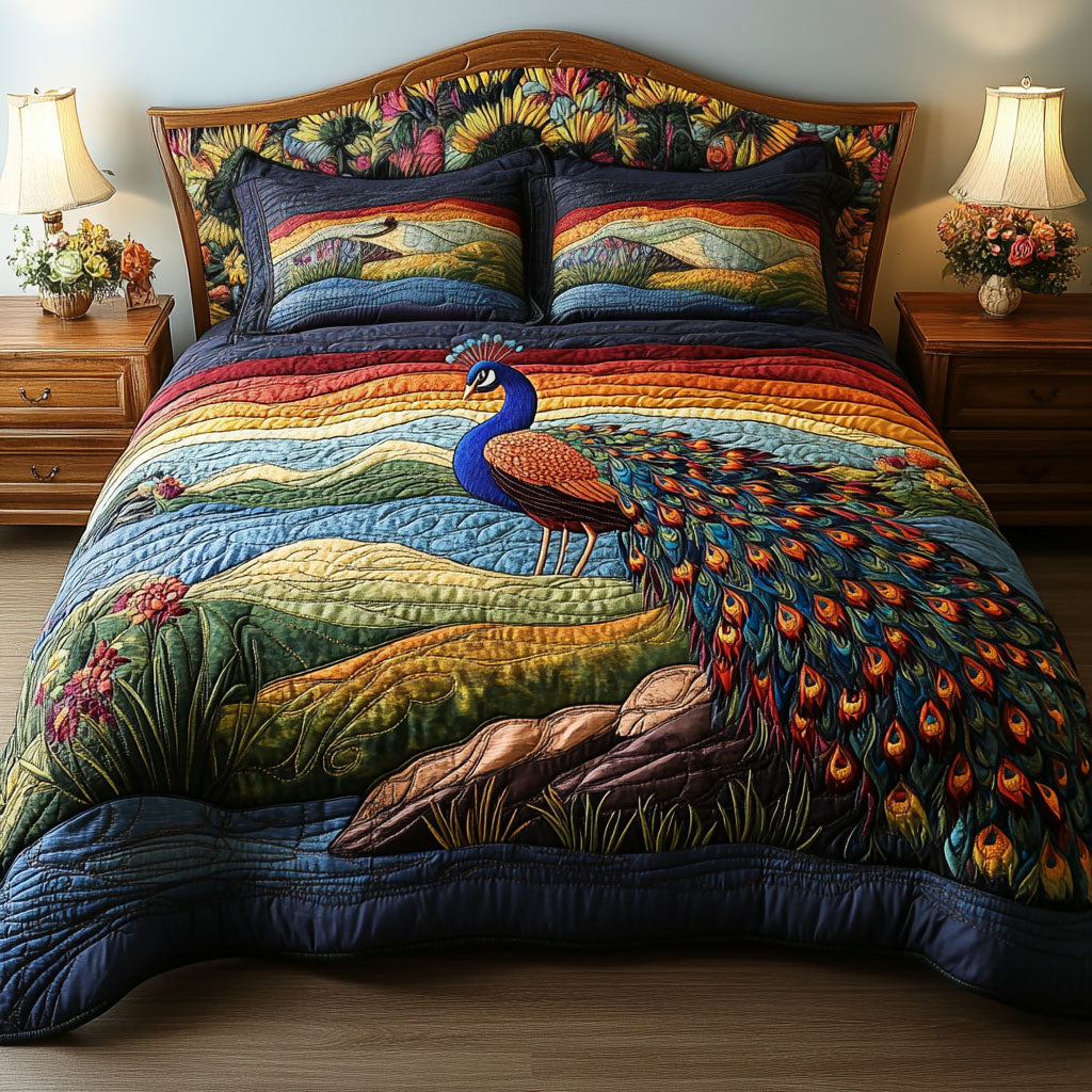 Colorful Crest in the Wild 3-Piece Quilted Bedding Set NCU0PT5935 ...