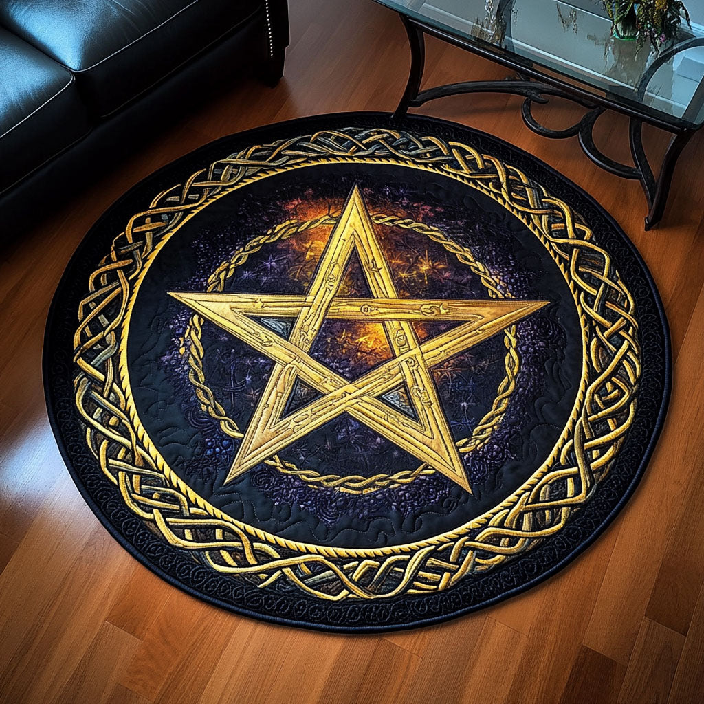 Cosmic Pentagram Quilted Round Mat NCU0PT3362 – Vantique