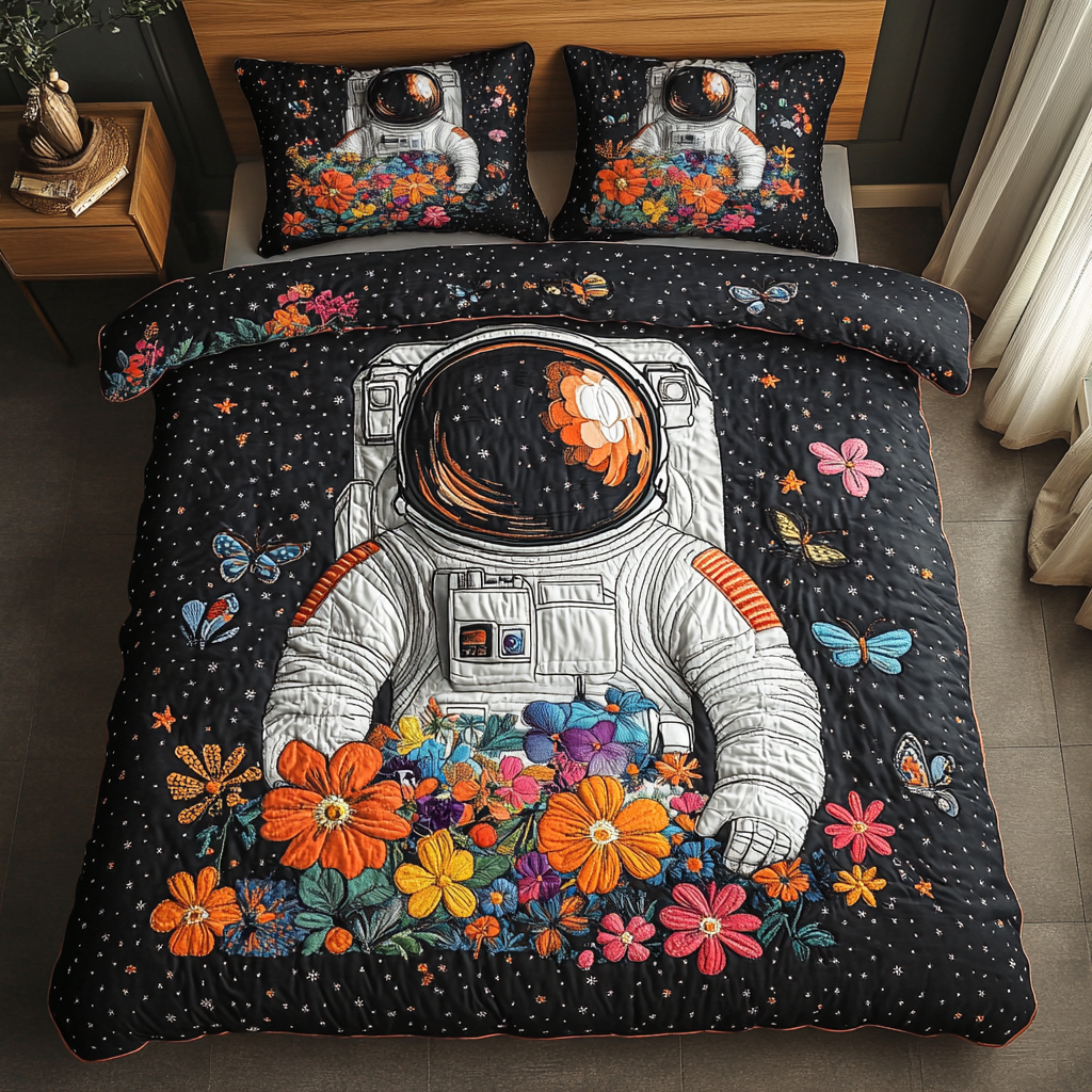 Cosmic Pioneer 3-Piece Quilted Bedding Set NCU0DV2667 – Vantique