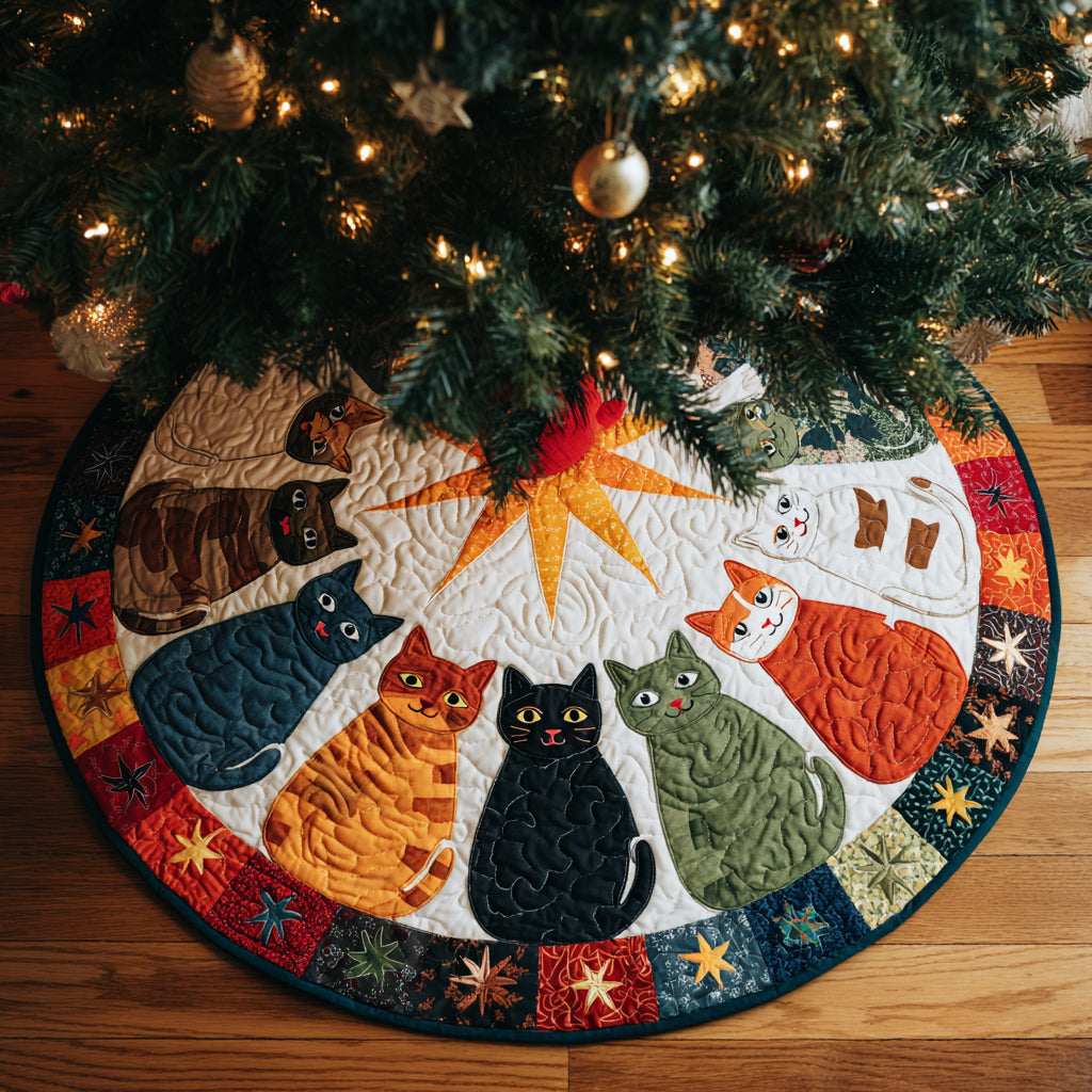 Coven Cat Quilted Christmas Tree Skirt NCU0HH1155 – Vantique