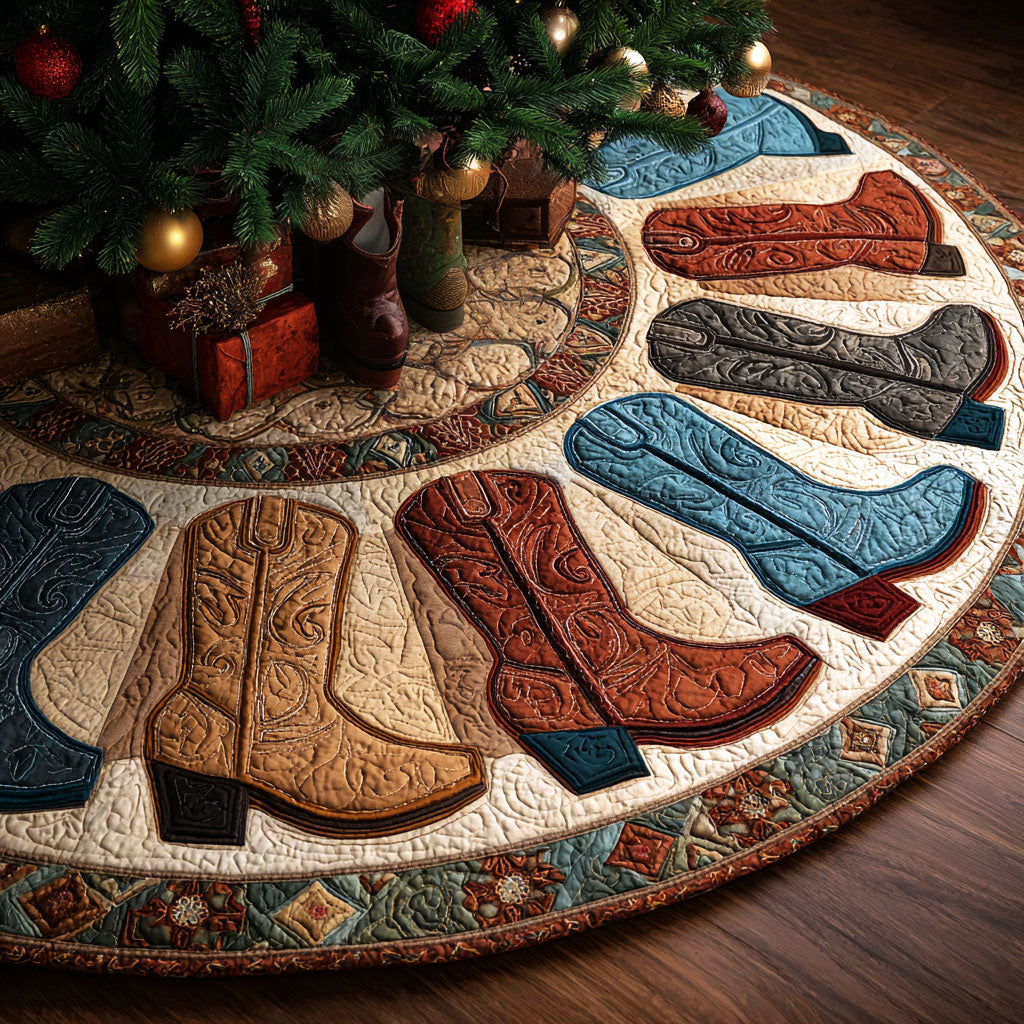 Cowboy Boots Christmas Quilted Tree Skirt NCU0TV911 – Vantique