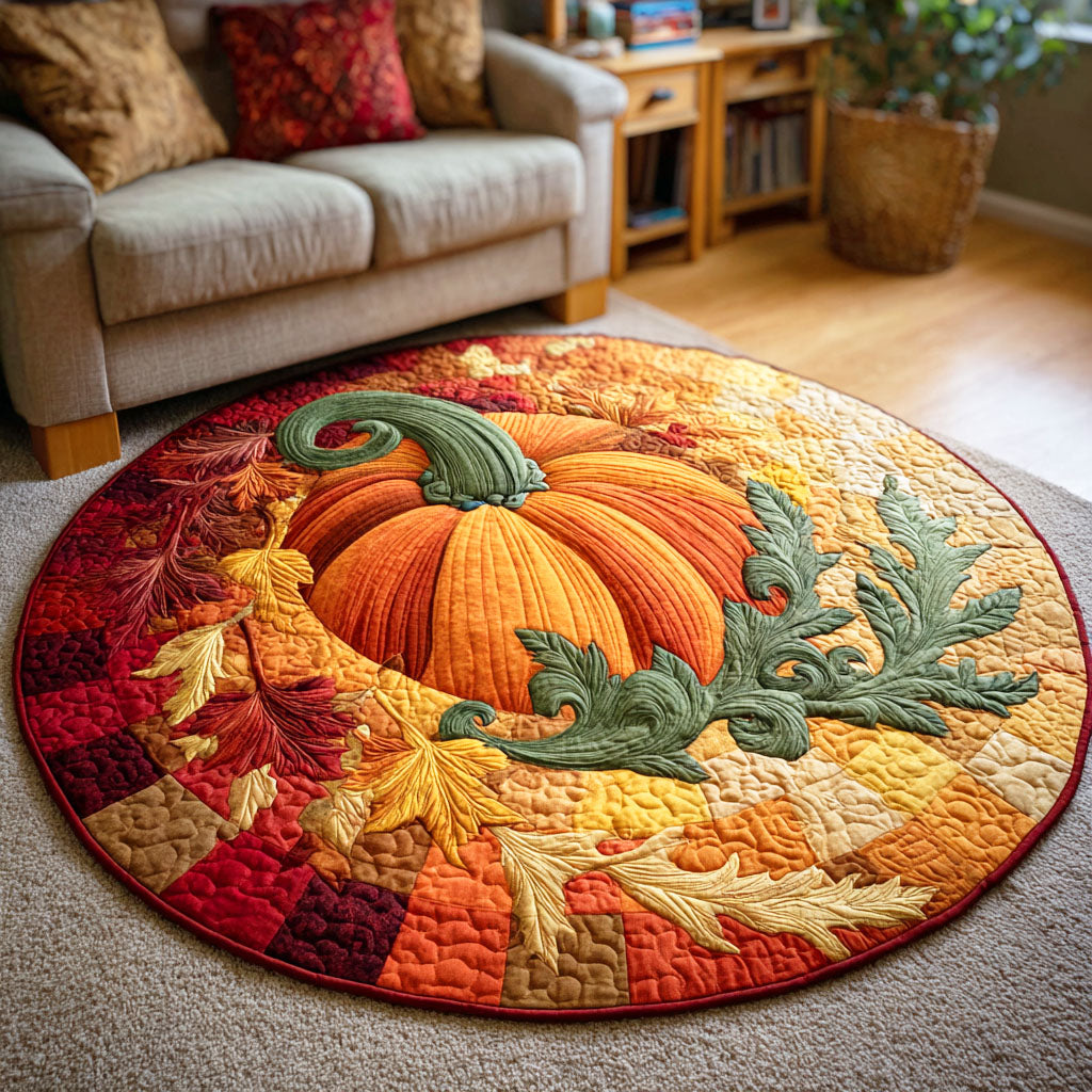 Cozy Amber Quilted Round Mat NCU0TD496 – Vantique