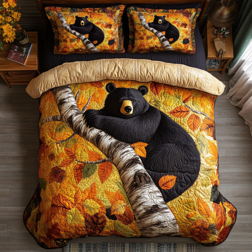 Cozy Bear 3-Piece Quilted Bedding Set NCU0DK9539 – Vantique