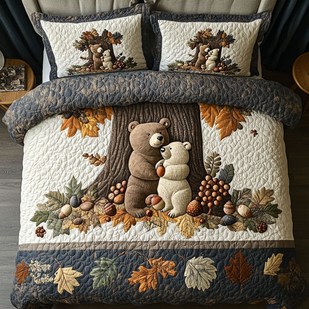 Cozy Bear Days 3-Piece Quilted Bedding Set NCU0PT8108 – Vantique