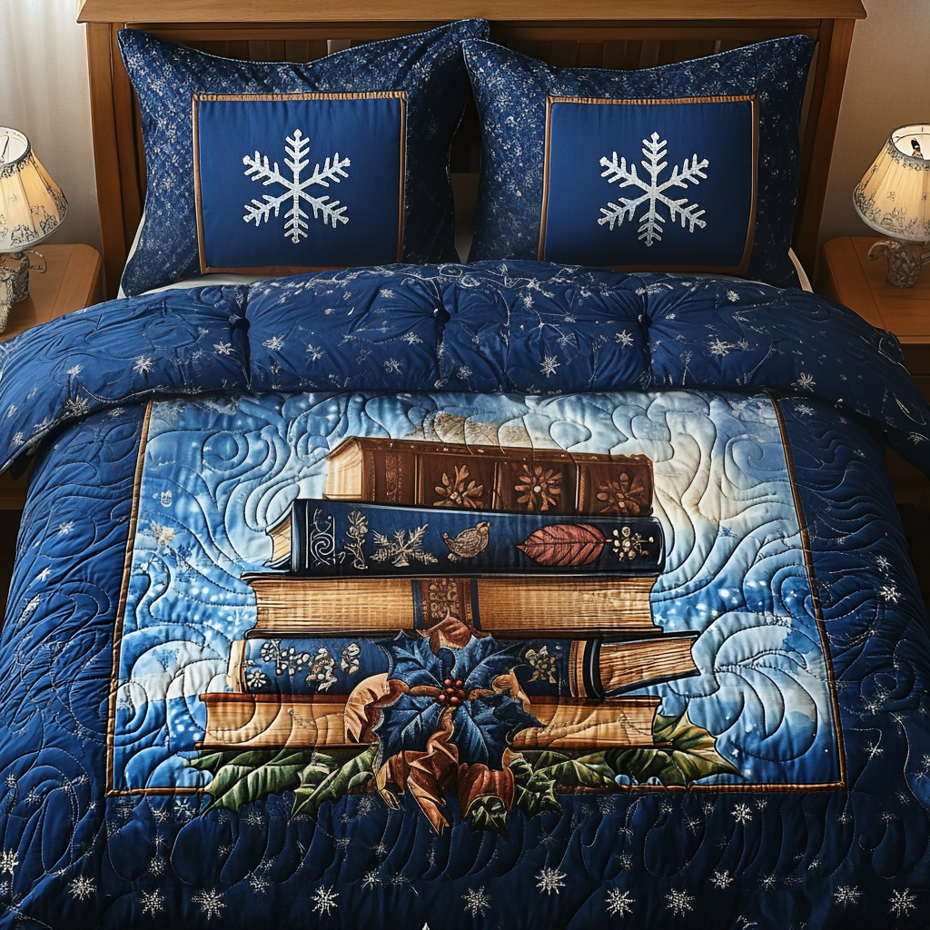 Cozy Chapter 3-Piece Quilted Bedding Set NCU0TL2075 – Vantique