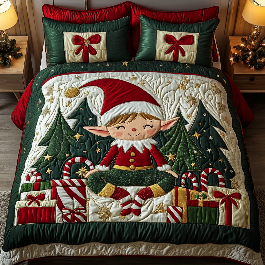 Cozy Elf 3-Piece Quilted Bedding Set NCU0VH489 – Vantique