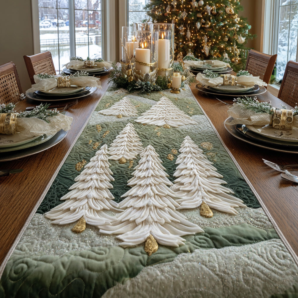 Cozy Evergreens Quilted Table Runner NCU0DV8730 – Vantique